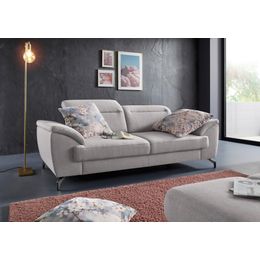 Sit & More 2,5-Sitzer SIT & MORE "Percy", grau, B:207cm T:112cm, Sofas, 12 cm Fu&szlig;h&ouml;he, Sitztiefenverstellung, wahlweise Kopfteilverstellung