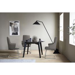 Polsterstuhl stressless "Laurel", grau (metal grau paloma, schwarz matt), B:58cm H:105cm T:60cm, Leder PALOMA: PALOMA ist ein durchgef&auml;rbtes Semianilin-M&ouml;belleder mit nat&uuml;rlicher Narbung., St&uuml;hle, Polsterstuhl, High Back mit Armlehne, Gr&ouml;&szlig;e L, mit Beinen aus Stahl in Schwarz matt