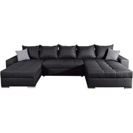 Wohnlandschaft Collection AB "Josy XXL U-Form, B: 333 cm, mit 2 Recamieren 77 & 97 cm", anthrazit, B:333cm H:84cm T:161cm, 100% Polyester, Sofas, Wohnlandschaft, mit Bettfunktion, Bettkasten & 2 Zierkissen, Federkern, Topseller