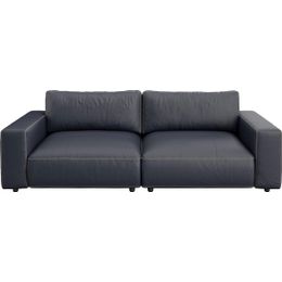 Big-Sofa Musterring "LUCIA", schwarz (nero bax), B:252cm H:81cm T:124cm, Flachgewebe FLORIS (100% Polyester);Flachgewebe VALMONT (60% Baumwolle/ 40% Leinen);Microfaser CRONA (100% Polyester), Sofas, Big-Sofa, in vielen Qualit&auml;ten und 4 unterschiedlichen N&auml;hten, 2,5-Sitzer