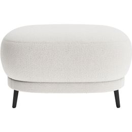 Sit & More Polsterhocker SIT & MORE "Blues", wei&szlig;, B:90cm H:49cm T:90cm, 100% Polyester, Hocker, Polsterhocker, mit Metallf&uuml;&szlig;en, schwarz-matt