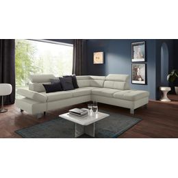 Ecksofa exxpo - SOFA FASHION "Fiji, L-Form", beige, B:272cm H:98cm T:232cm, Luxus-Kunstleder;Webstoff (100% Polyester);Webvelours (100% Polyester), Sofas, Ecksofa, mit Kopf- bzw. R&uuml;ckenverstellung, wahlweise mit Bettfunktion