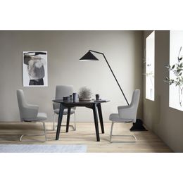 Polsterstuhl stressless "Laurel", grau (wild dove batick, schwarz matt), B:58cm H:105cm T:60cm, Leder BATICK: BATICK ist ein leicht korrigiertes, durchgef&auml;rbtes und genarbtes M&ouml;belleder, bei dem die meisten Unebenheiten und Spuren in der Regel entfernt wurden., St&uuml;hle, Polsterstuhl, High Back mit Armlehne, Gr&ouml;&szlig;e L, mit Beinen aus Stahl in Schwarz matt