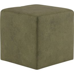 Hocker COTTA "Cuby", gr&uuml;n (olive), B:40cm H:40cm T:40cm, 100% Polyester, Hocker, Hocker, Sitzw&uuml;rfel, Cube, Sitzhocker