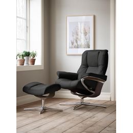 Fu&szlig;hocker stressless "Mayfair", schwarz (schwarz paloma), B:55cm H:41cm T:39cm, Leder PALOMA: PALOMA ist ein durchgef&auml;rbtes Semianilin-M&ouml;belleder mit nat&uuml;rlicher Narbung., Hocker, Fu&szlig;hocker, mit Cross Base, Gr&ouml;&szlig;e S, M & L, Holzakzent Wenge