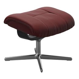 Fu&szlig;hocker stressless "Mayfair", rot (cherry paloma), B:55cm H:41cm T:39cm, Leder PALOMA: PALOMA ist ein durchgef&auml;rbtes Semianilin-M&ouml;belleder mit nat&uuml;rlicher Narbung., Hocker, Fu&szlig;hocker, mit Cross Base, Gr&ouml;&szlig;e S, M & L, Holzakzent Schwarz