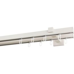 Gardinenstange Garesa "Nora", wei&szlig;, L:130cm &Oslash;:20mm, Aluminium, Gardinenstangen, Vorhanggarnitur, einfache Montage an die Wand, verl&auml;ngerbar, Kappe
