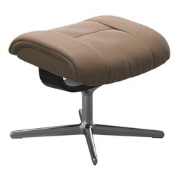 Fu&szlig;hocker stressless "Mayfair", braun (almond paloma), B:55cm H:41cm T:39cm, Leder PALOMA: PALOMA ist ein durchgef&auml;rbtes Semianilin-M&ouml;belleder mit nat&uuml;rlicher Narbung., Hocker, Fu&szlig;hocker, mit Cross Base, Gr&ouml;&szlig;e S, M & L, Holzakzent Schwarz