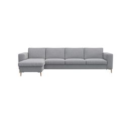 Ecksofa FLEXLUX "Fiore, super bequem durch hochwertigen Sitzaufbau mit Kaltschaum", grau (sophisto gre), B:295cm H:85cm T:159cm, 100% Polyester, Sofas, Ecksofa, breite Armlehnen, F&uuml;&szlig;e Alu+ Eiche, L-Form