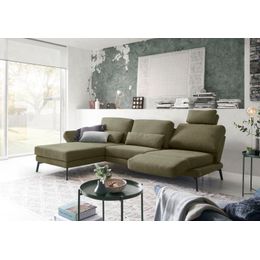 Ecksofa 3C CANDY "Kairo modernes Multifunktions-Sofa, bequem, L-Form", gr&uuml;n (oliv), B:317cm H:87cm T:188cm, 100% Polyester, Sofas, Ecksofa, inklusive Drehsitz, Armlehnen- und R&uuml;ckenverstellung, OTTOs Choice
