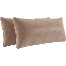 Sofakissen Home Affaire "Viva", beige, B:60cm H:30cm T:8cm, 100% Polyester, Polsterauflagen, Sofakissen, 2er Kissen-Set wahlweise in zwei Gr&ouml;&szlig;en