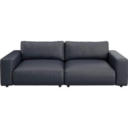 Big-Sofa Musterring "LUCIA", schwarz (nero bax), B:252cm H:81cm T:124cm, Flachgewebe FLORIS (100% Polyester);Flachgewebe VALMONT (60% Baumwolle/ 40% Leinen);Microfaser CRONA (100% Polyester), Sofas, Big-Sofa, in vielen Qualit&auml;ten und 4 unterschiedlichen N&auml;hten, 2,5-Sitzer