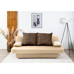 Schlafsofa Collection AB "Ulla inkl. Bettfunktion und Bettkasten", beige (creme), B:186cm H:94cm T:85cm, Sofas, Schlafsofa, inkl. Wender&uuml;ckenkissen,Armlehnekissen