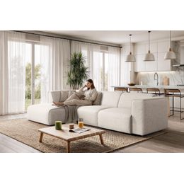 Ecksofa OTTO HOME "Merid L-Form, B: 295 cm - OTTO. Verl&auml;ssliche Qualit&auml;t.", beige (creme), B:295cm H:70cm T:162cm, 100% Polyester, Sofas, Ecksofa, jederzeit durch Module erweiterbar