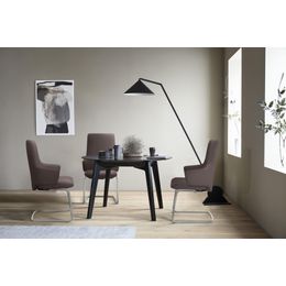 Polsterstuhl stressless "Laurel", braun (chocolate paloma, schwarz matt), B:58cm H:105cm T:60cm, Leder PALOMA: PALOMA ist ein durchgef&auml;rbtes Semianilin-M&ouml;belleder mit nat&uuml;rlicher Narbung., St&uuml;hle, Polsterstuhl, High Back mit Armlehne, Gr&ouml;&szlig;e L, mit Beinen aus Stahl in Schwarz matt