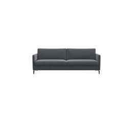 3-Sitzer FLEXLUX "Fiore, super Sitzkomfort durch Kaltschaum im Sitz", grau (soft grau), B:214cm H:85cm T:92cm, 100% Polyester, Sofas, schmale Armlehnen, F&uuml;&szlig;e Alu+schwarz