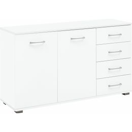 Kombikommode Priess "Barcelona", wei&szlig;, B:123cm H:71cm T:38cm, Holzwerkstoff, Sideboards, Kombikommode