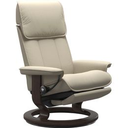 Relaxsessel stressless "Admiral", beige (cream batick), B:87cm H:101cm T:78cm, Leder BATICK: BATICK ist ein leicht korrigiertes, durchgef&auml;rbtes und genarbtes M&ouml;belleder, bei dem die meisten Unebenheiten und Spuren in der Regel entfernt wurden., Sessel, Relaxsessel, verstellbar, optional 2-motorisch, Gr&ouml;&szlig;e M & L, Gestell Wenge