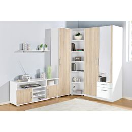 Jugendzimmer-Set Priess, wei&szlig; (wei&szlig;, struktureichefarben hell), mit 2-trg. Kleiderschrank,mit 2-trg. Kleiderschrank, Schlafzimmerm&ouml;bel-Sets