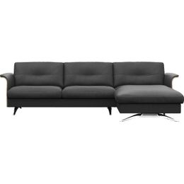 Ecksofa FLEXLUX "Glow bequem und komfortabel durch hochwertigen Sitzaufbau, L-Form", schwarz (deep schwarz), B:273cm H:81cm T:158cm, 100% Echteder, Sofas, Ecksofa, Modernes skandinavisches Design