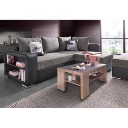 Hocker Collection AB "John", schwarz (schwarz, grau), B:100cm H:40cm T:70cm, Struktur (100% Polyester);Kunstleder SOFTLUX / Struktur (80% Polyester; 20% Polyacryl);Microfaser PRIMABELLE (100% Polyester) / Struktur (100% Polyester), Hocker, Hocker, Frei im Raum stellbar, wahlweise mit Federkern
