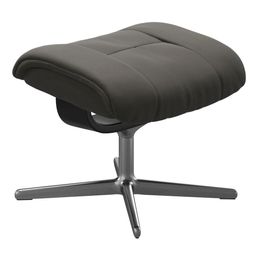 Fu&szlig;hocker stressless "Mayfair", grau (metal grau paloma), B:55cm H:41cm T:39cm, Leder PALOMA: PALOMA ist ein durchgef&auml;rbtes Semianilin-M&ouml;belleder mit nat&uuml;rlicher Narbung., Hocker, Fu&szlig;hocker, mit Cross Base, Gr&ouml;&szlig;e S, M & L, Holzakzent Schwarz