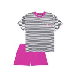 Schiesser Shorty ' Teens Nightwear ' M&auml;dchen Gr&ouml;&szlig;e 176 pink / schwarz / wei&szlig;