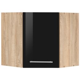 Eckh&auml;ngeschrank KOCHSTATION "KS-Eton", schwarz (schwarz hochglanz), B:60cm H:57cm T:60cm, Schr&auml;nke, Eckh&auml;ngeschrank