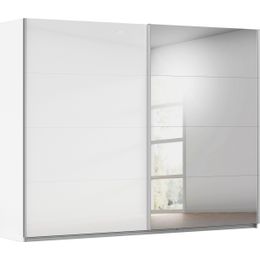 Schwebet&uuml;renschrank OTTO HOME "Kleiderschrank Schrank Garderobe Schlafzimmerschrank THANOS", wei&szlig; (alpinwei&szlig;, hochglanz wei&szlig; mit spiegel), B:271cm H:229cm T:62cm, Holzwerkstoff, Schr&auml;nke, Schwebet&uuml;renschrank, Optional mit Spiegel, Metall-Griffleisten alufarben MADE IN GERMANY, Topseller