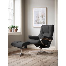 Relaxsessel stressless "Mayfair", grau (charcoal dinamica), B:92cm H:103cm T:79cm, Microfaser DINAMICA (88% Polyester, 12% Polyurethan), Sessel, Relaxsessel, mit Cross Base, Gr&ouml;&szlig;e S, M & L, Holzakzent Schwarz
