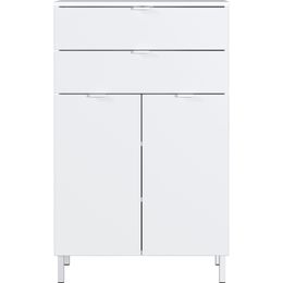 Badkommode Germania "GW-Mauresa", wei&szlig; (wei&szlig;, wei&szlig; hochglanz), B:60cm H:97cm T:34cm, Sideboards