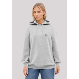Kapuzenpullover F4NT4STIC "Soccer Bestickt", Damen, Gr. XS, grau melange, Obermaterial: 80% Baumwolle, 20% Polyester, oversize, Pullover Kapuzenpullover, Premium Qualit&auml;t