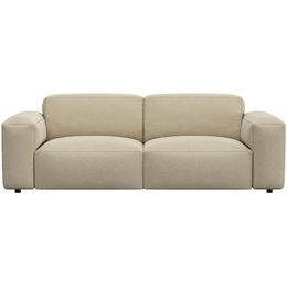 2,5-Sitzer FLEXLUX "Lucera Sofa, super bequem durch hochwertigen Sitzaufbau mit Kaltschaum", beige (sandy beige), B:219cm H:73cm T:102cm, 100% Polyester, Sofas, modern & anschmiegsam, Designsofa