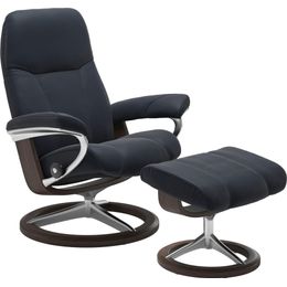 Relaxsessel stressless "Consul", blau (shadow blau paloma), B:78cm H:97cm T:70cm, Leder BATICK: BATICK ist ein leicht korrigiertes, durchgef&auml;rbtes und genarbtes M&ouml;belleder, bei dem die meisten Unebenheiten und Spuren in der Regel entfernt wurden.;Leder PALOMA: PALOMA ist ein durchgef&auml;rbtes Semianilin-M&ouml;belleder mit nat&uuml;rlicher Narbung.;ROHLEDER Stoff Q2 FARON: Ein fester zuverl&auml;ssiger Boucl&eacute; mit e