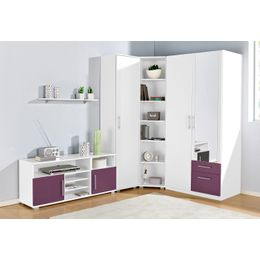 Jugendzimmer-Set Priess, lila (wei&szlig;, brombeer), mit 2-trg. Kleiderschrank,mit 2-trg. Kleiderschrank, Schlafzimmerm&ouml;bel-Sets