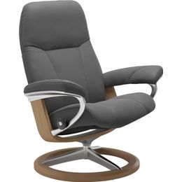 Relaxsessel stressless "Consul", grau (grau batick), B:78cm H:97cm T:70cm, Leder BATICK: BATICK ist ein leicht korrigiertes, durchgef&auml;rbtes und genarbtes M&ouml;belleder, bei dem die meisten Unebenheiten und Spuren in der Regel entfernt wurden.;Leder PALOMA: PALOMA ist ein durchgef&auml;rbtes Semianilin-M&ouml;belleder mit nat&uuml;rlicher Narbung.;ROHLEDER Stoff Q2 FARON: Ein fester zuverl&auml;ssiger Boucl&eacute; mit einem st