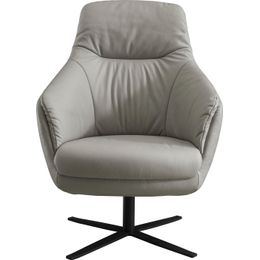 Sch&ouml;ner Wohnen Kollektion Drehsessel "Sky Sessel bequemer Loungesessel mit tollem Sitzkomfort", grau (light grau), B:75cm H:99cm T:85cm, 100% Leder, SCH&Ouml;NER WOHNEN-KOLLEKTION, Sessel, Drehsessel, wahlweise mit Wippfunktion f&uuml;r noch mehr Wohlf&uuml;hlkomfort