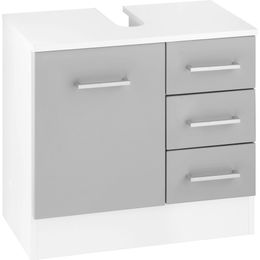 Waschbeckenunterschrank Welltime "Ribera", grau (wei&szlig;, grau), B:60cm H:54cm T:35cm, MDF, Schr&auml;nke, Waschbeckenunterschrank