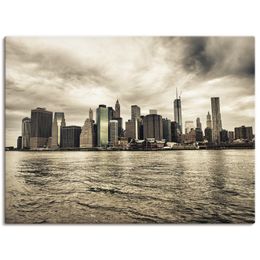 Wandbild Artland "Lower Manhattan Skyline", beige (farbe bild(er): natur), B:120cm H:90cm, Bilder, auf Holzrahmen gespannt