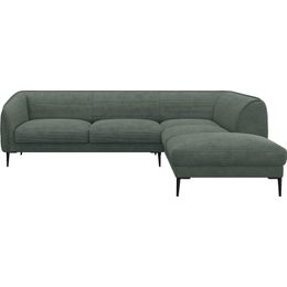 Ecksofa FLEXLUX "Belle Designsofa, L-Form, B/T 268/209 cm", gr&uuml;n (dusty gr&uuml;n), B:268cm H:74cm T:209cm, 85% Polyester/15%Polyamide, Sofas, Ecksofa, Skandinavisches Design, In hochwertiger Verarbeitung