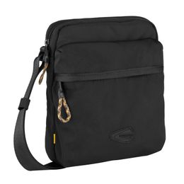 Umh&auml;ngetasche Camel Active "Terra", Damen, Gr. B/H/T: 18cm x 22cm x 6cm, schwarz, Polyester, Taschen Umh&auml;ngetasche, aus recyceltem Nylon und volumin&ouml;s aufgesetzten Taschen