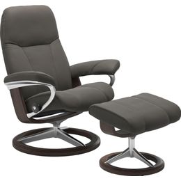 Relaxsessel stressless "Consul", grau (metal grau paloma), B:78cm H:97cm T:70cm, Leder BATICK: BATICK ist ein leicht korrigiertes, durchgef&auml;rbtes und genarbtes M&ouml;belleder, bei dem die meisten Unebenheiten und Spuren in der Regel entfernt wurden.;Leder PALOMA: PALOMA ist ein durchgef&auml;rbtes Semianilin-M&ouml;belleder mit nat&uuml;rlicher Narbung.;ROHLEDER Stoff Q2 FARON: Ein fester zuverl&auml;ssiger Boucl&eacute; mit ei