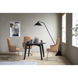 Polsterstuhl stressless "Laurel", braun (taupe paloma, schwarz matt), B:58cm H:105cm T:60cm, Leder PALOMA: PALOMA ist ein durchgef&auml;rbtes Semianilin-M&ouml;belleder mit nat&uuml;rlicher Narbung., St&uuml;hle, Polsterstuhl, High Back mit Armlehne, Gr&ouml;&szlig;e L, mit Beinen aus Stahl in Schwarz matt