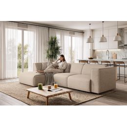 Ecksofa OTTO HOME "Merid L-Form, B: 295 cm - OTTO. Verl&auml;ssliche Qualit&auml;t.", grau (taupe), B:295cm H:70cm T:162cm, 100% Polyester, Sofas, Ecksofa, jederzeit durch Module erweiterbar