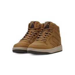 Sneaker Hummel "ST. POWER PLAY MID TEX", Damen, Gr. 38, gelb (wheat), Synthetik, Schuhe Sneaker, wasserdicht