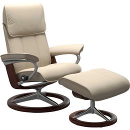 Relaxsessel stressless "Admiral", beige (cream batick), B:84cm H:100cm T:73cm, Leder BATICK: BATICK ist ein leicht korrigiertes, durchgef&auml;rbtes und genarbtes M&ouml;belleder, bei dem die meisten Unebenheiten und Spuren in der Regel entfernt wurden., Sessel, Relaxsessel, mit Signature Base, Gr&ouml;&szlig;e M & L, Gestell Braun