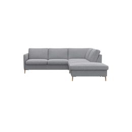 Ecksofa FLEXLUX "Fiore, L-Form, super bequem durch Kaltschaum im Sitz", grau (sophisto gre), B:234cm H:85cm T:225cm, 100% Polyester, Sofas, Ecksofa, schmale Armlehnen, F&uuml;&szlig;e Alu/Eiche, B/T 234/225 cm