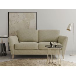 2-Sitzer Home Affaire "MARSEILLE Kompaktsofa 170 cm, Cord, Flachgewebe, Struktur, Webstoff", braun (latte), B:170cm H:88cm T:90cm, Struktur fein (58% Polyester, 22% Polypropylen);Filzoptik (100% Polyester);Webstoff (100% Polyester), Sofas, Massivholzbeine Eiche, Landhausstil, Wellenunterfederung