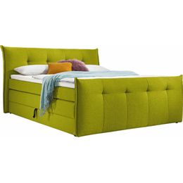 Boxspringbett "Florida", gr&uuml;n, B:205cm L:228cm, Feingewebe (100% Polyester), SET ONE BY Musterring, Komplettbetten, Boxspringbett, mit Bettkasten, in 5 Liegekomfortvarianten