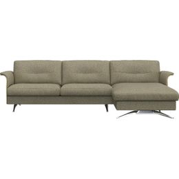 Ecksofa FLEXLUX "Glow, super bequem durch hochwertigem Sitzaufbau mit Federkern, L-Form", gr&uuml;n (fall gr&uuml;n), B:273cm H:81cm T:158cm, 62% Polyester/17%Baumwolle/14%Viscose/7%Leinen, Sofas, Ecksofa, Modernes skandinavisches Design